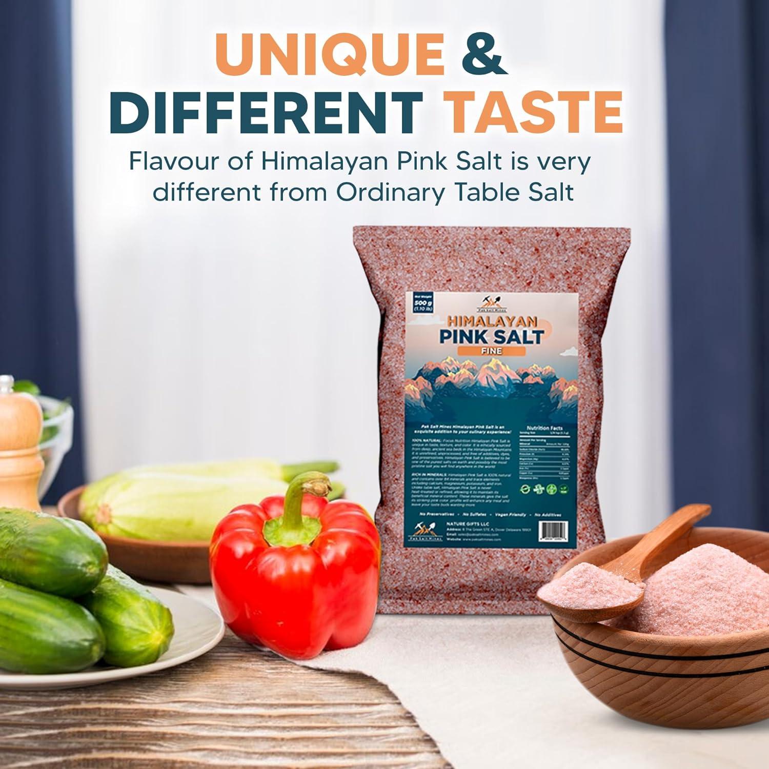 Pure Himalayan Pink Salt (Fine) 500g | 100% Natural | Premium Unrefined ...
