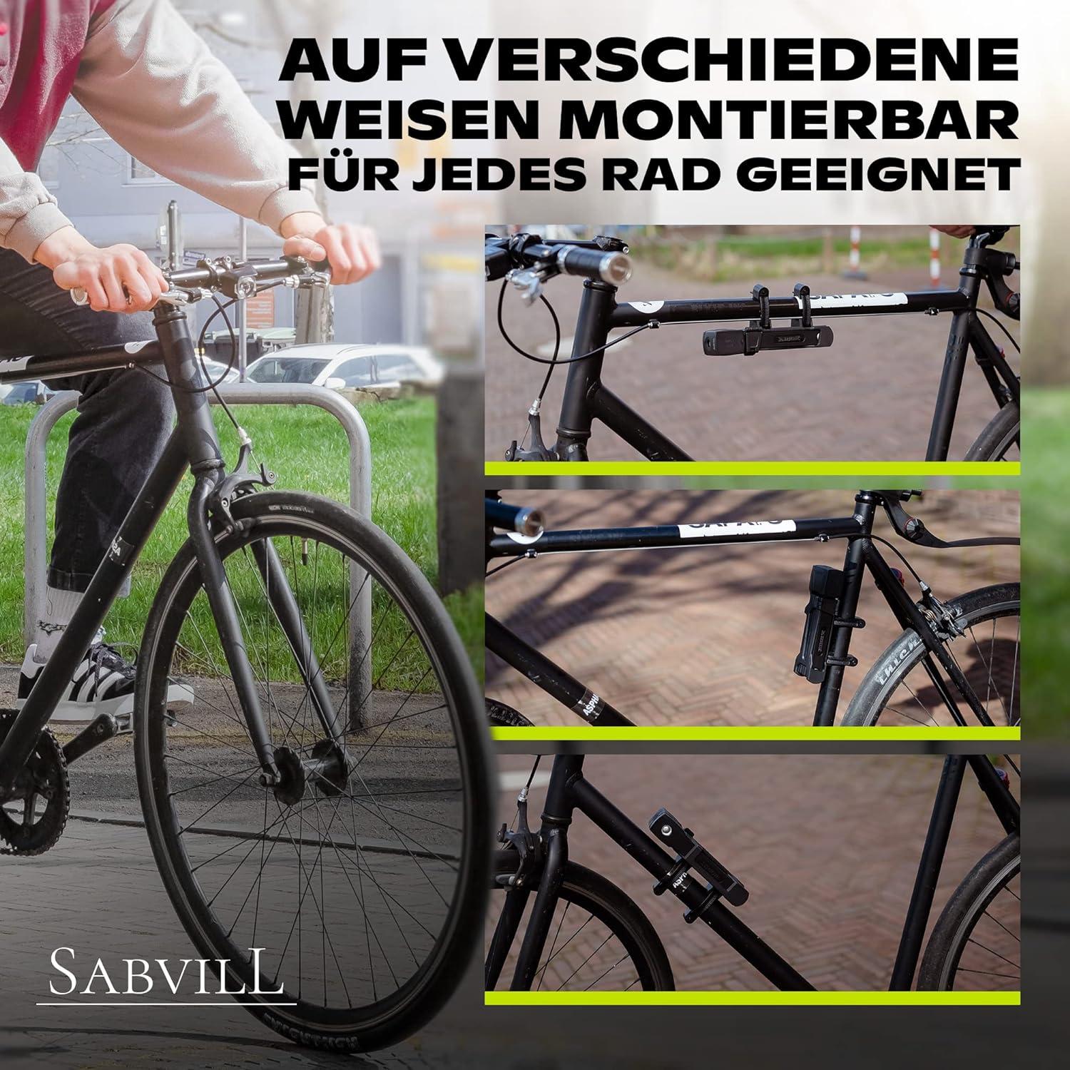 Buy Sabvill Folding Bicycle Lock 75cm | Ultra-Safe E-Bike & MTB Lock ...