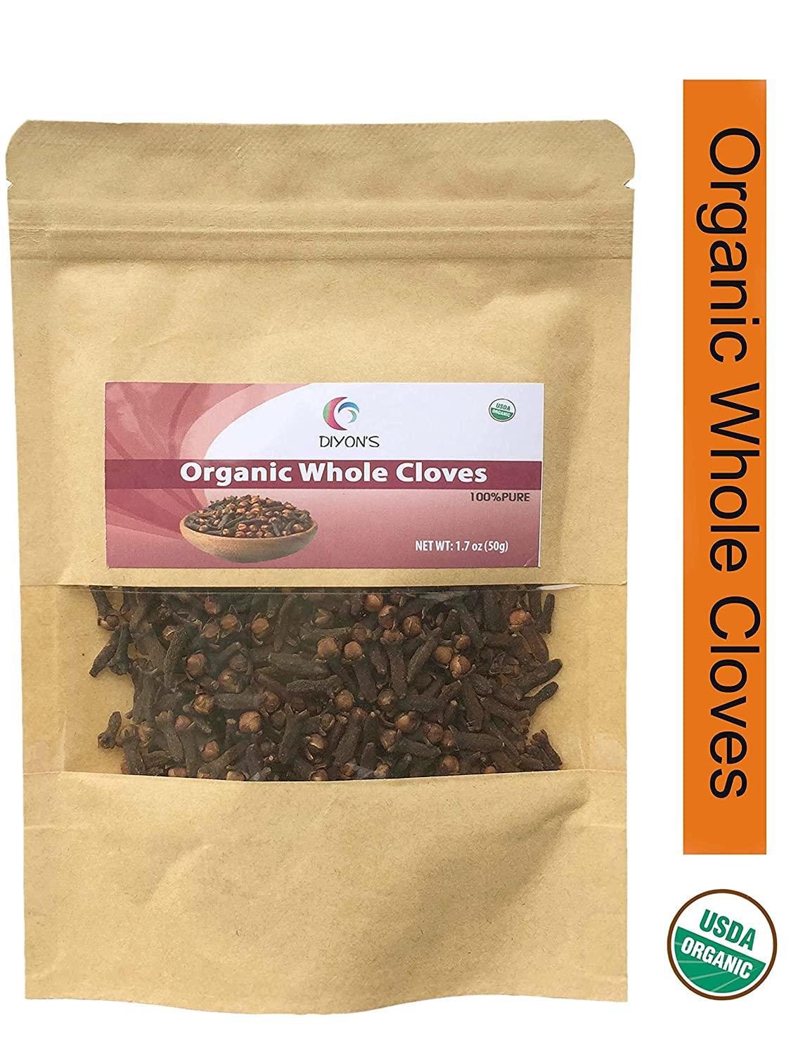 Organic Whole Cloves 1.7 oz - Premium Quality in Stand Up Resealable ...