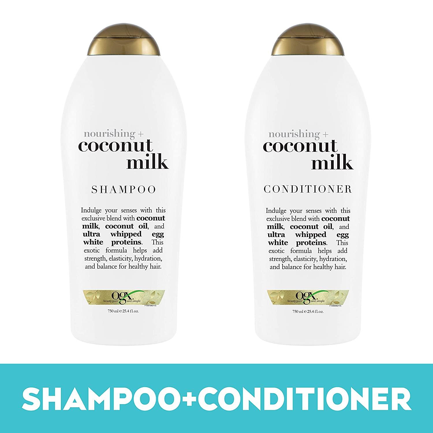 OGX Nourishing + Coconut Milk Shampoo & Conditioner Set - 25.4 Fl Oz ...