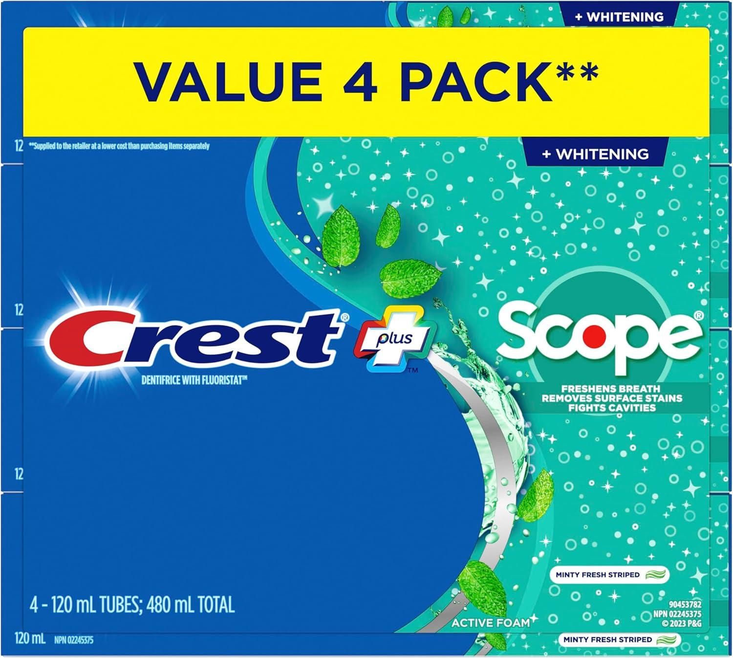 Crest Complete Toothpaste Whitening Plus Scope Minty Fresh 480 mL Total ...