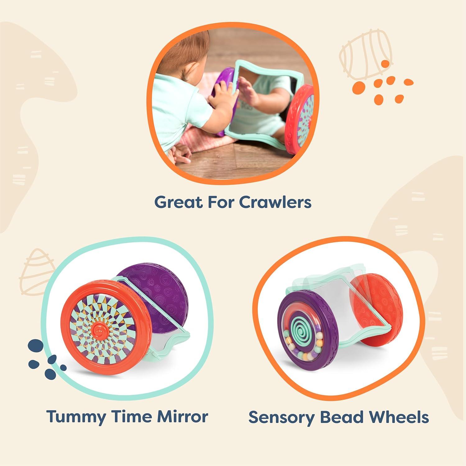 B. Toys Rolling Mirror - PVC & Phthalate-Free Crawling Toy for Babies 0 ...