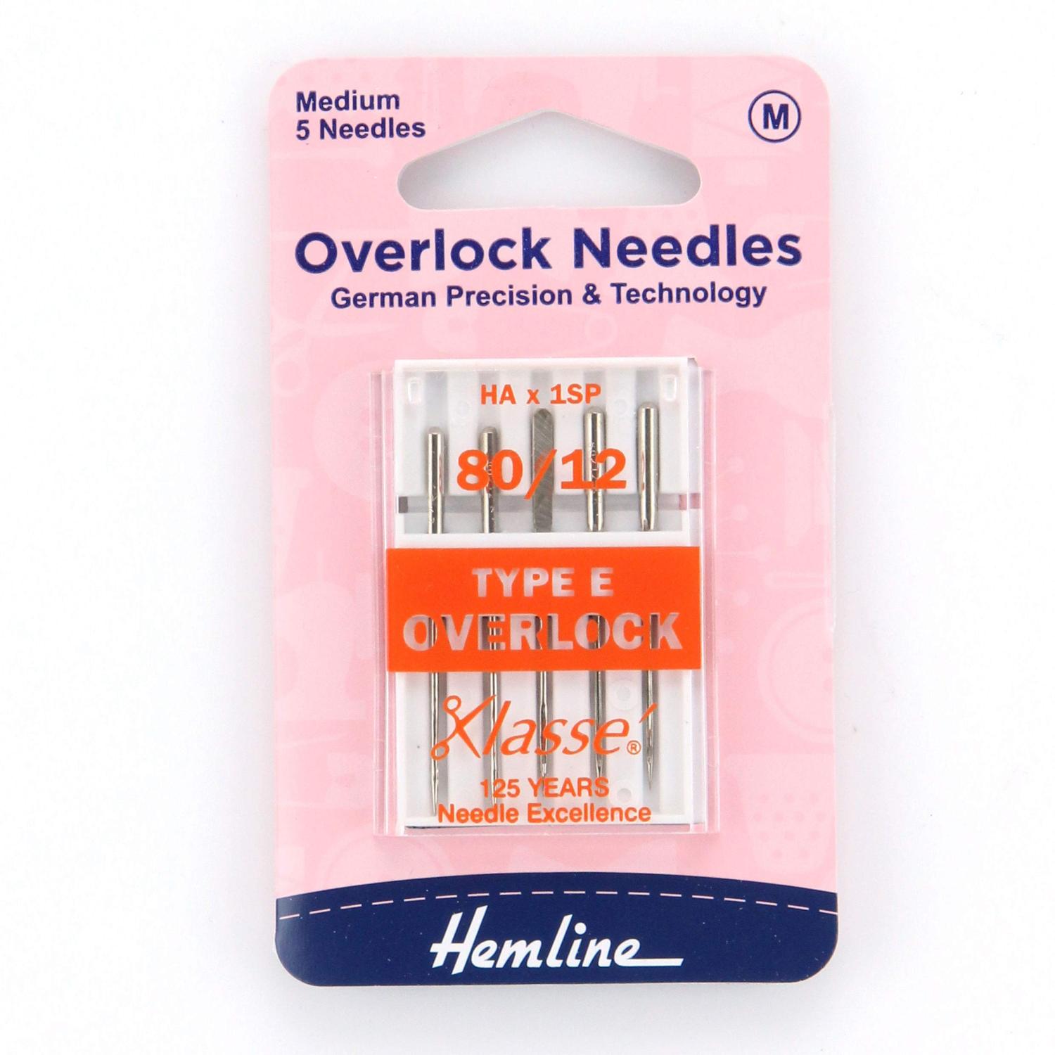 Hemline H107.E Med (E) Overlocker Machine Needles - 5x 80/12 | For ...
