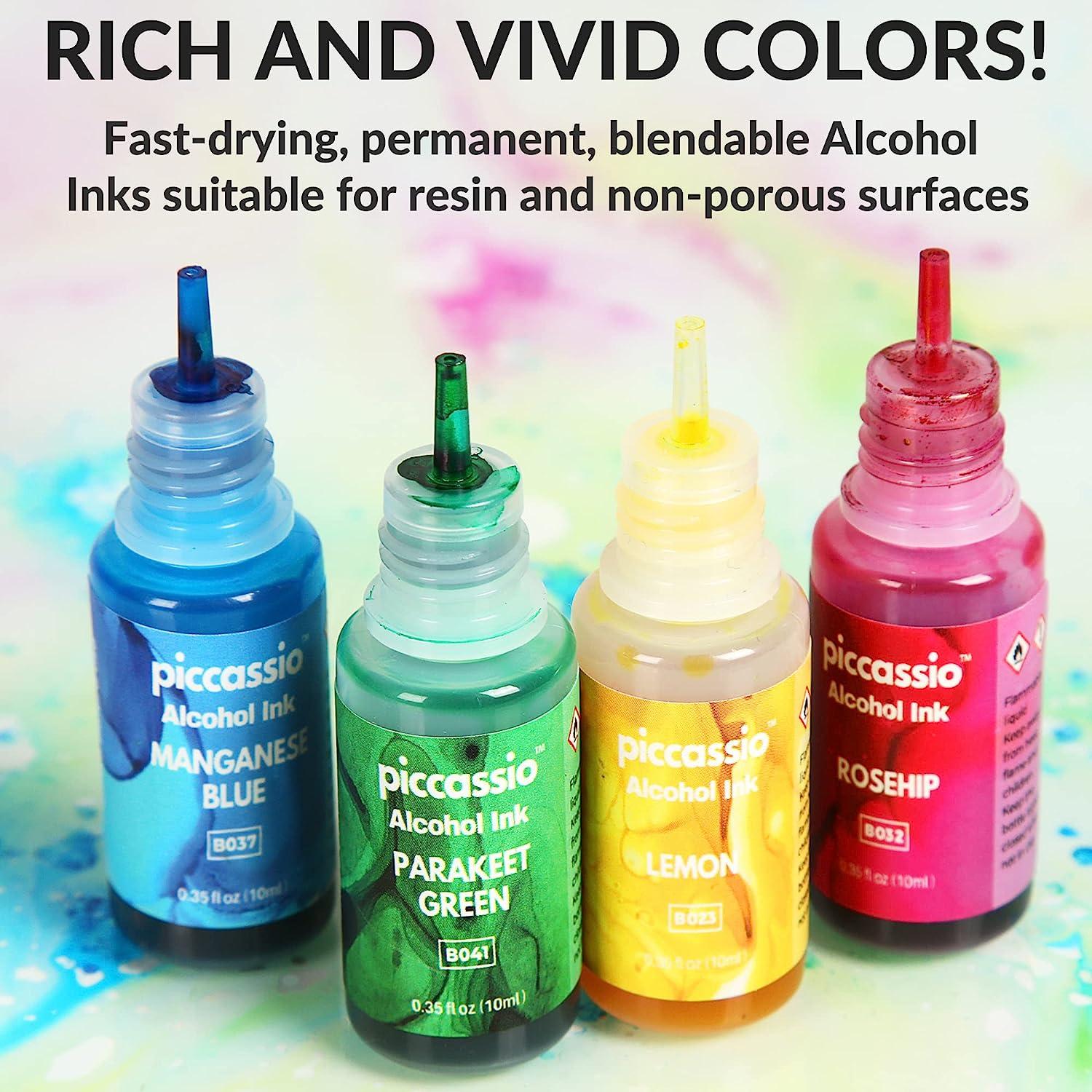 24-Piece Alcohol Ink Set - Highly Saturated, Acid-Free & Fast-Drying ...