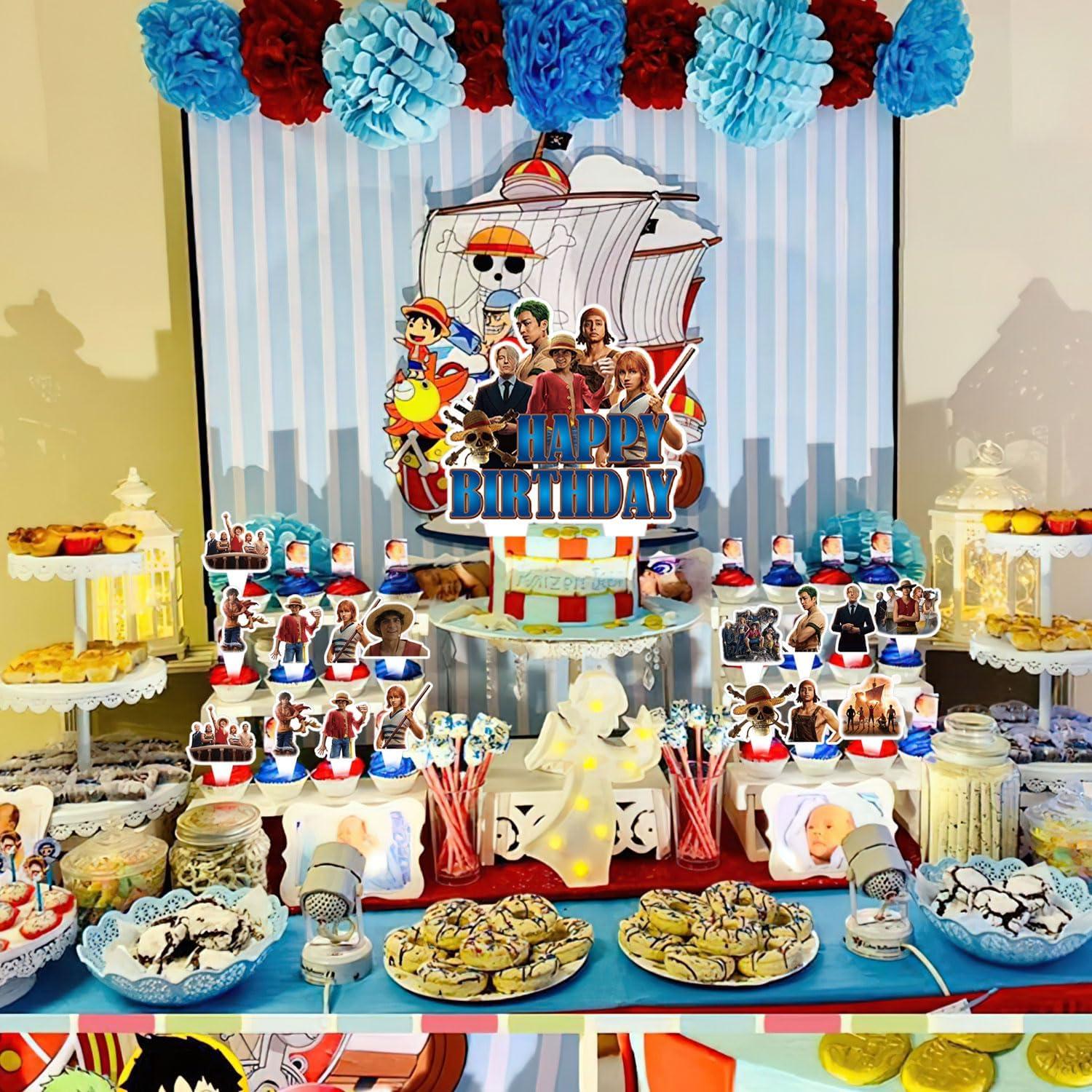 One Anime Piece Birthday Party Decorations One Anime Piece Cake Topper ...