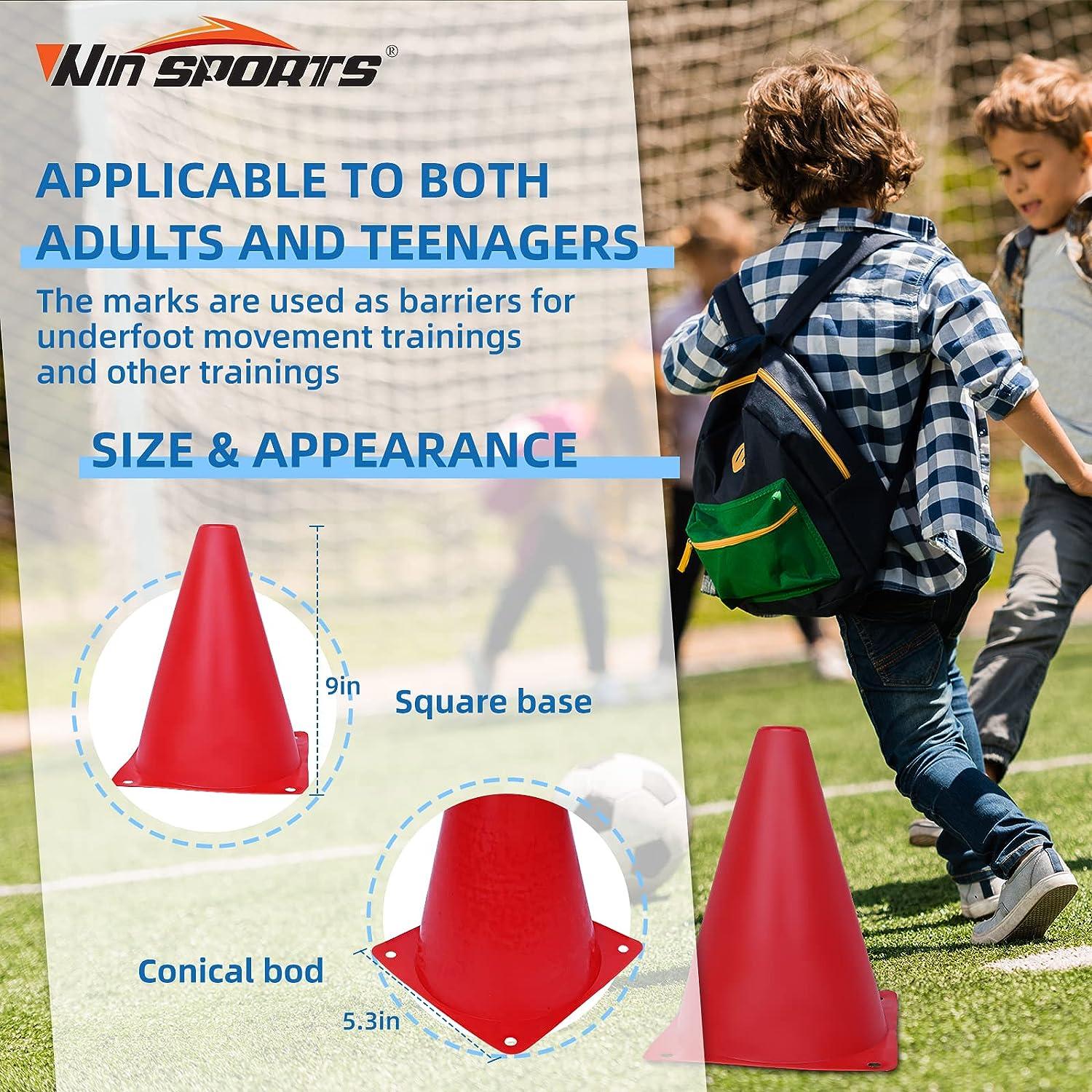 Win SPORTS Training Plastic Traffic Cones Set - 24 Pack 7 Inch Indoor ...