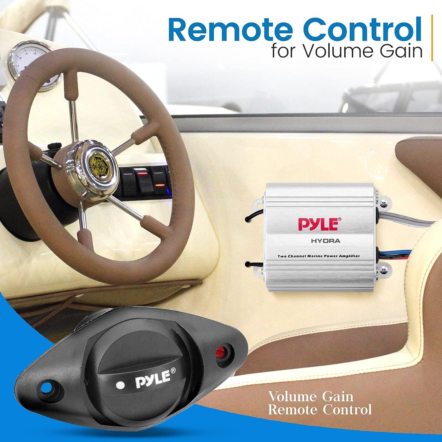 Pyle Hydra Marine Amplifier - Elite Series 400W 2 Channel Micro Amp ...