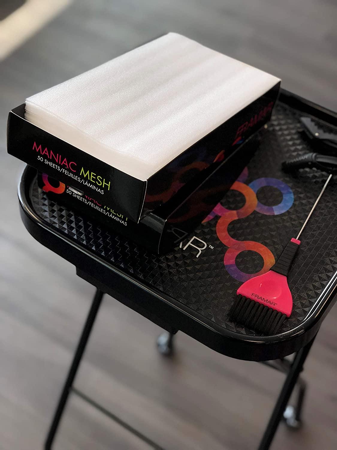 Framar Maniac Mesh Sheets - 50 Pack, Reusable Mesh Strips for Hair Dye ...