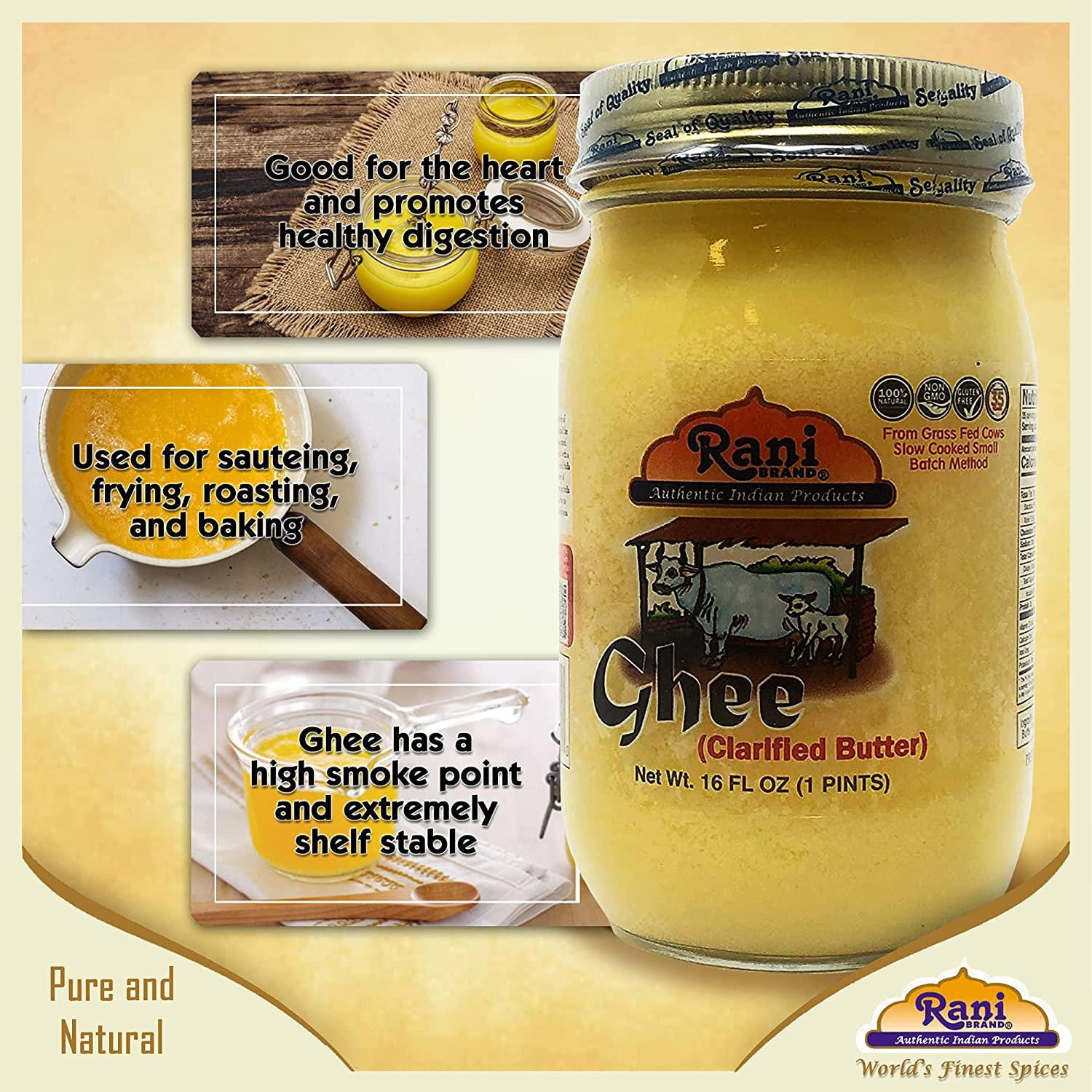 Rani Ghee Pure & Natural from Grass Fed Cows (Clarified Butter) 16oz ...