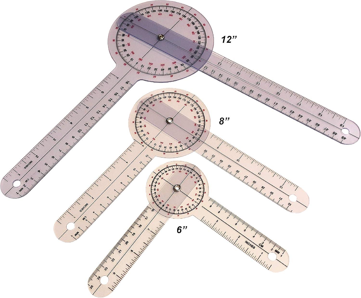 Buy Goniometer Kit - 12 8 & 6 Inch Set for Physical & Occupational ...