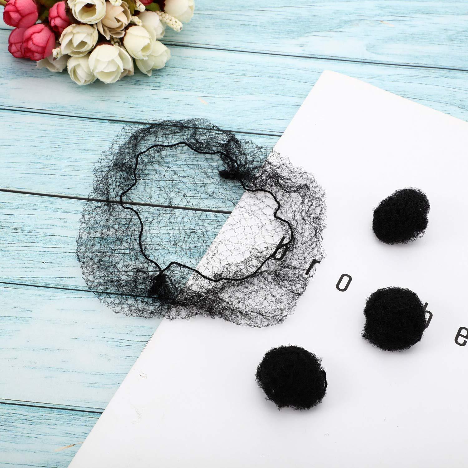 200 Pack Black Nylon Hair Nets - Lightweight 20 Inch Invisible Elastic ...