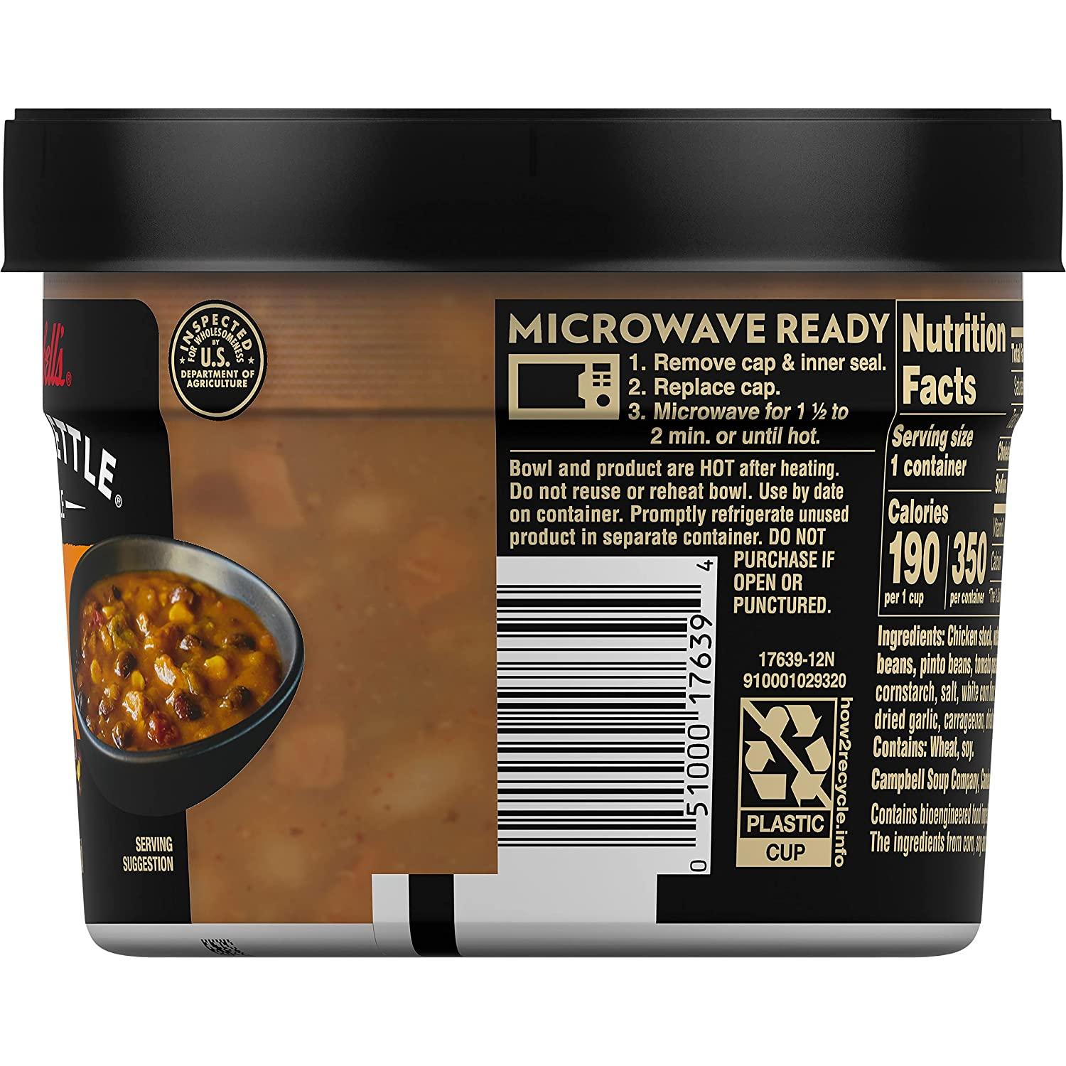 Campbell's Slow Kettle Style Southwest Chicken Chili 15.7 oz Tub - Pack ...