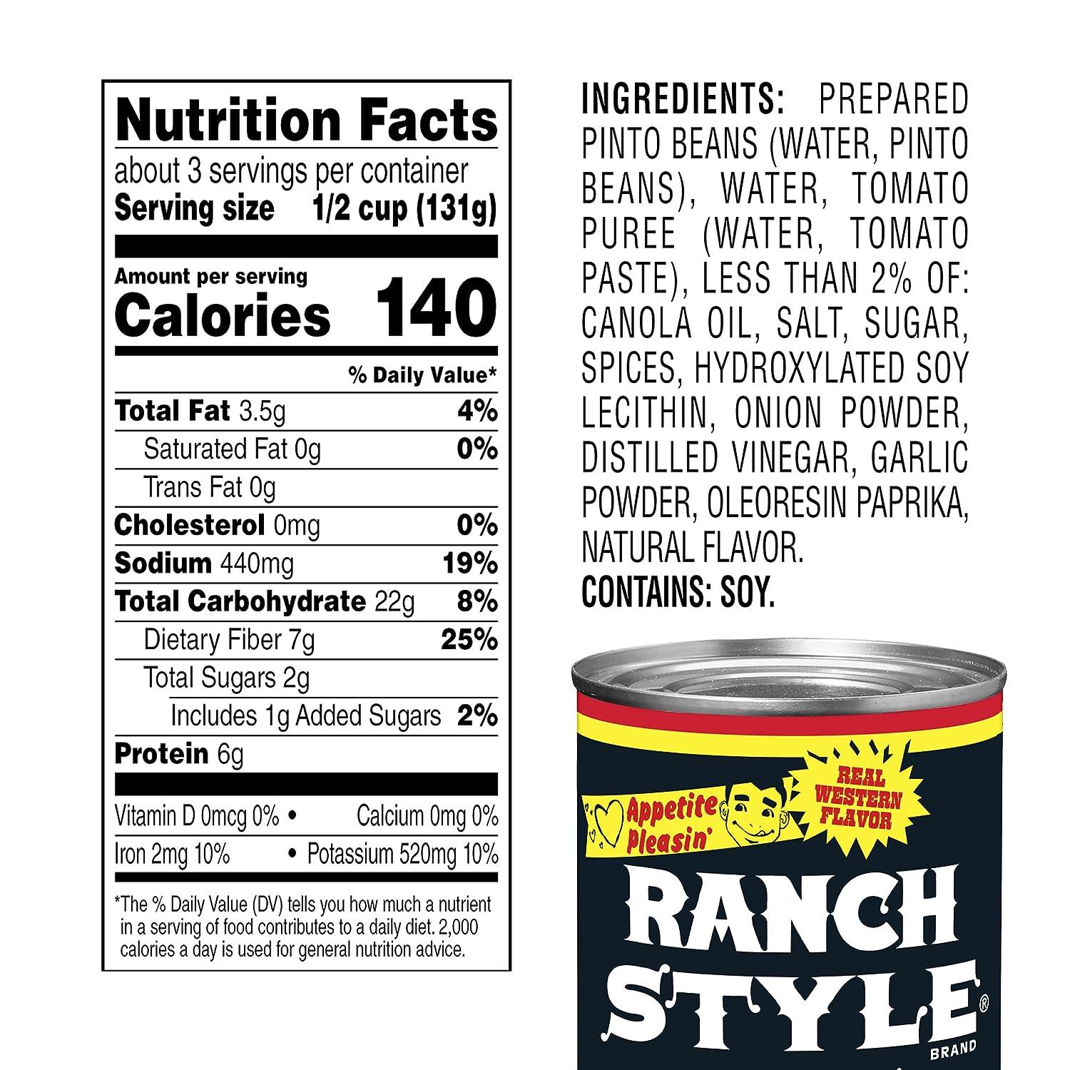 Ranch Style Canned Pinto Beans - 15oz (12 Pack) | Real Western Flavor ...