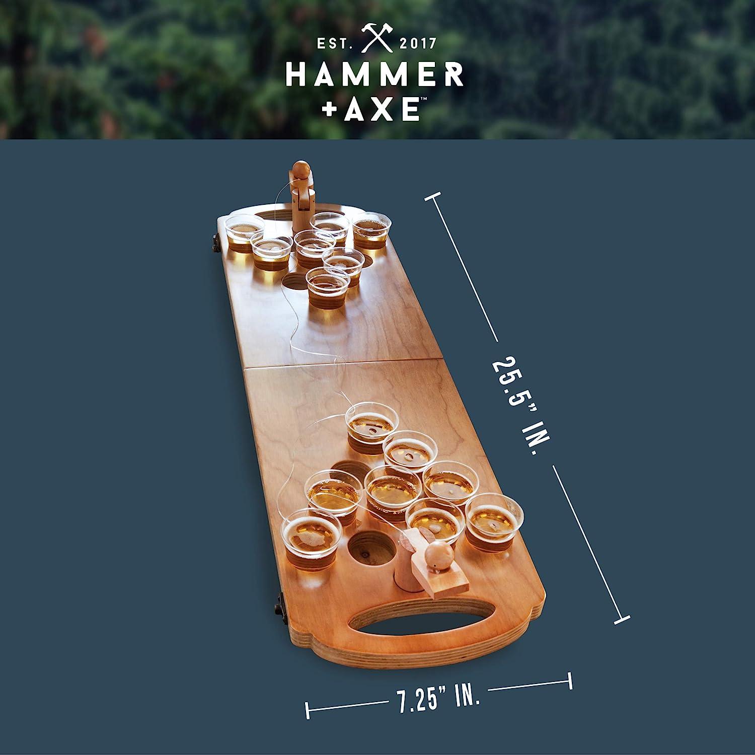Wooden Drinking Games Set: Basketball, Beer Pong, Bottle Cap - Fun ...