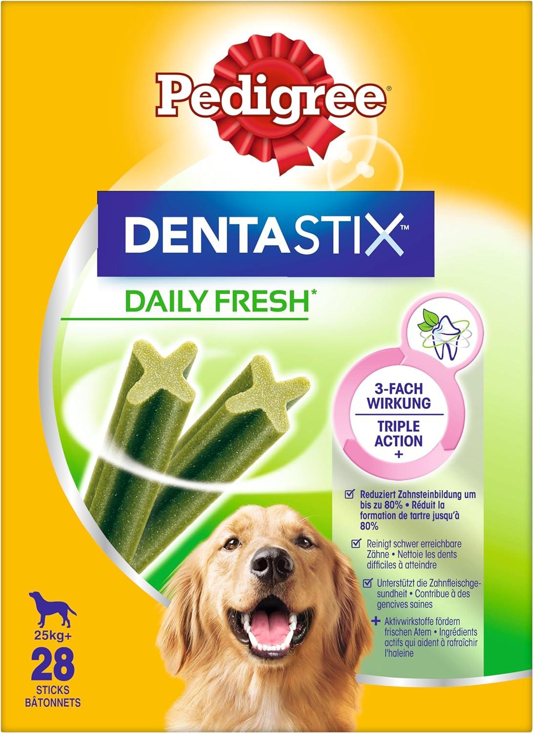 Buy Pedigree Dentastix DAILY Fresh Dental Snacks for Large Dogs (25kg ...