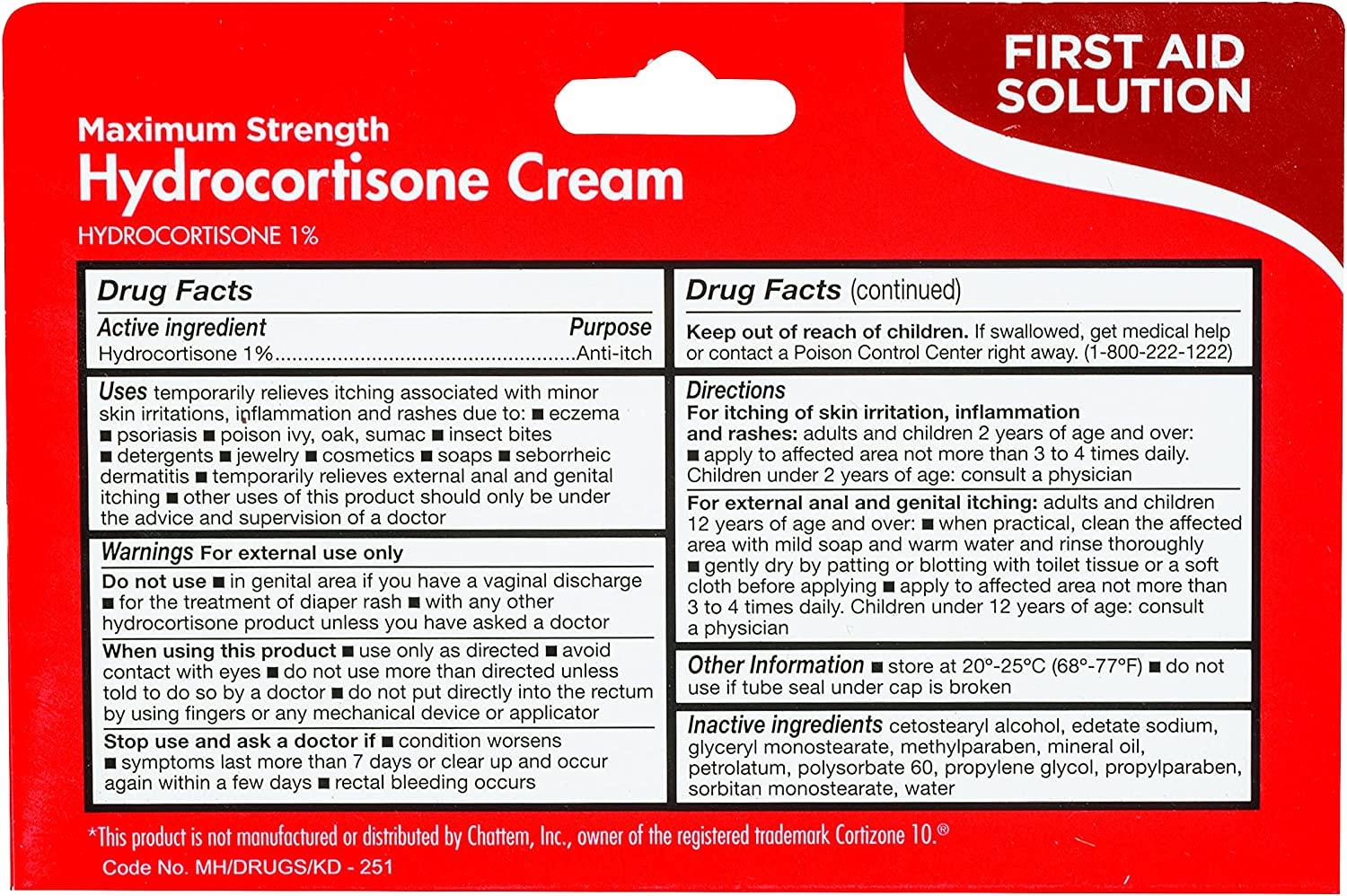 Thera Care Hydrocortisone Cream Maximum Strength for Itch, Irritation ...