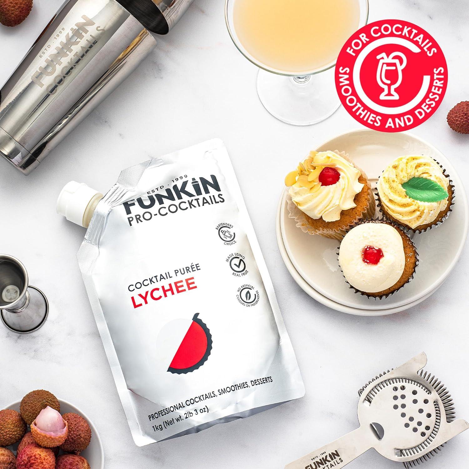 Funkin Pro Lychee Fruit Puree 1kg - Premium Quality for Cocktails ...