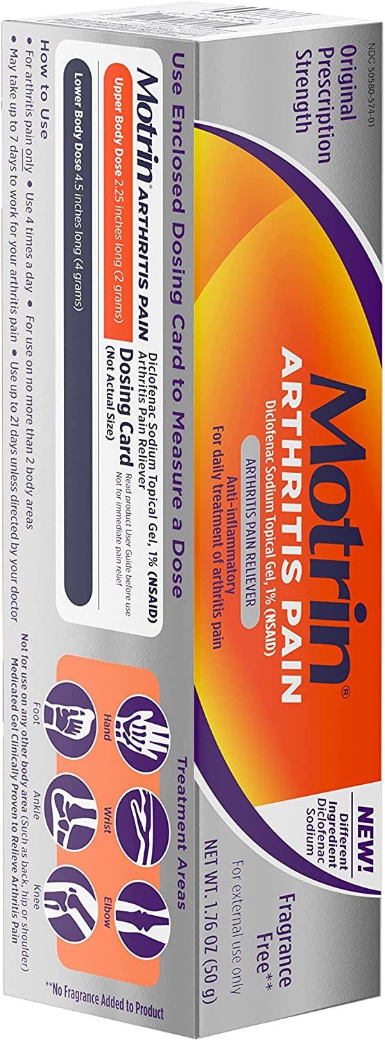 Motrin Arthritis Pain Relief Diclofenac Sodium Topical Gel 1% - Anti ...