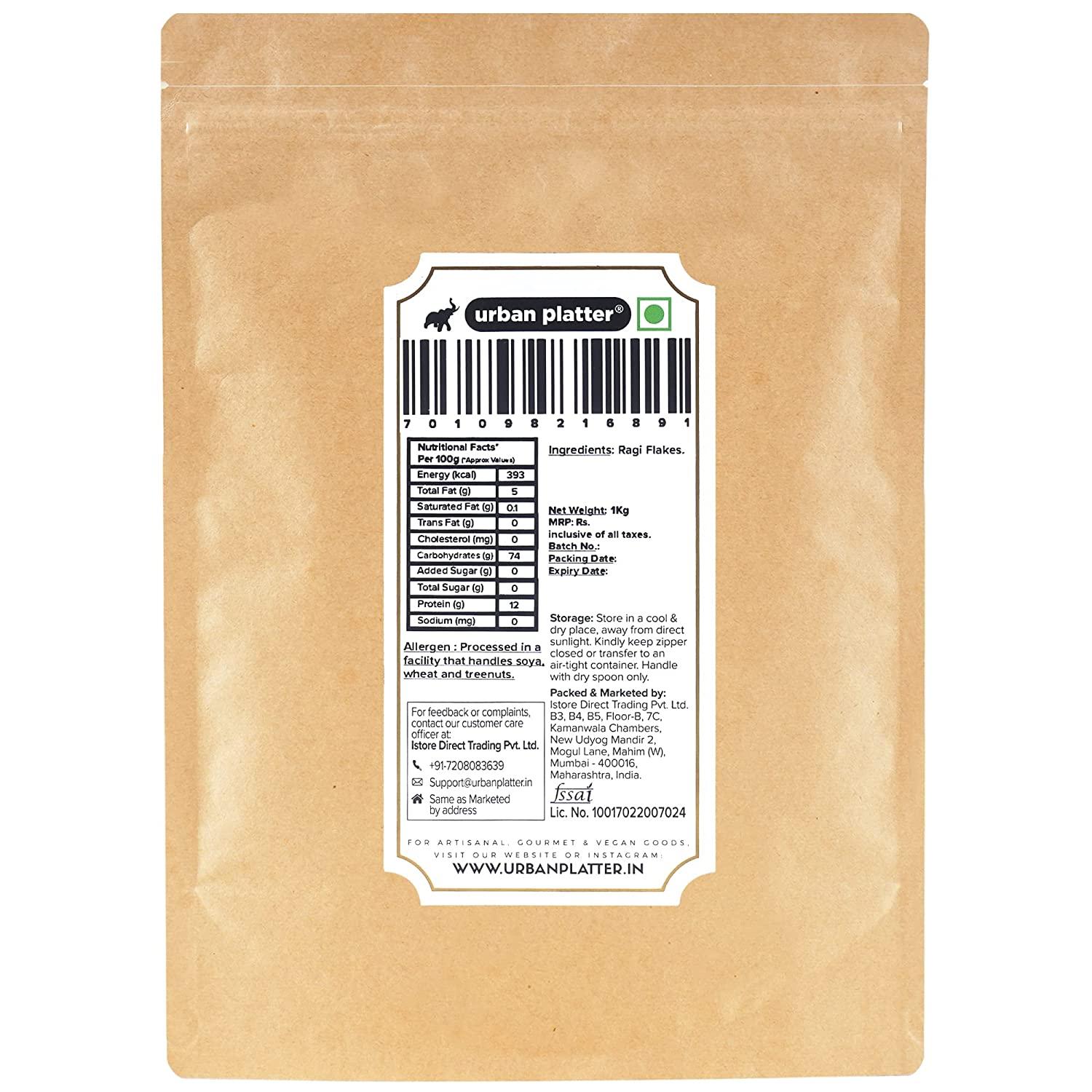 Organic Finger Millet Flakes (Ragi Poha Nachani) - 1 KG (35.27 OZ ...