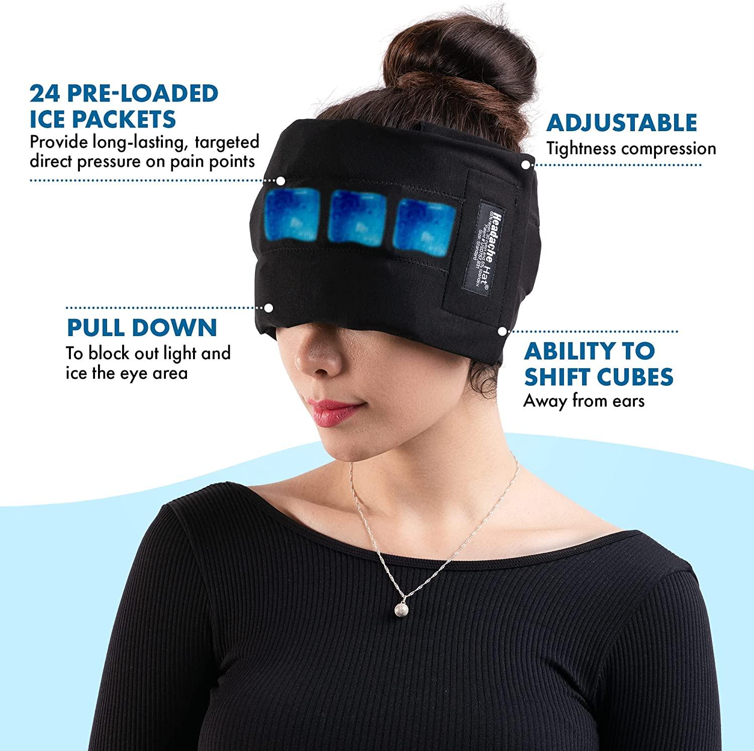 Headache Hat - Original Migraine Relief Cap for Targeted Pain Relief ...