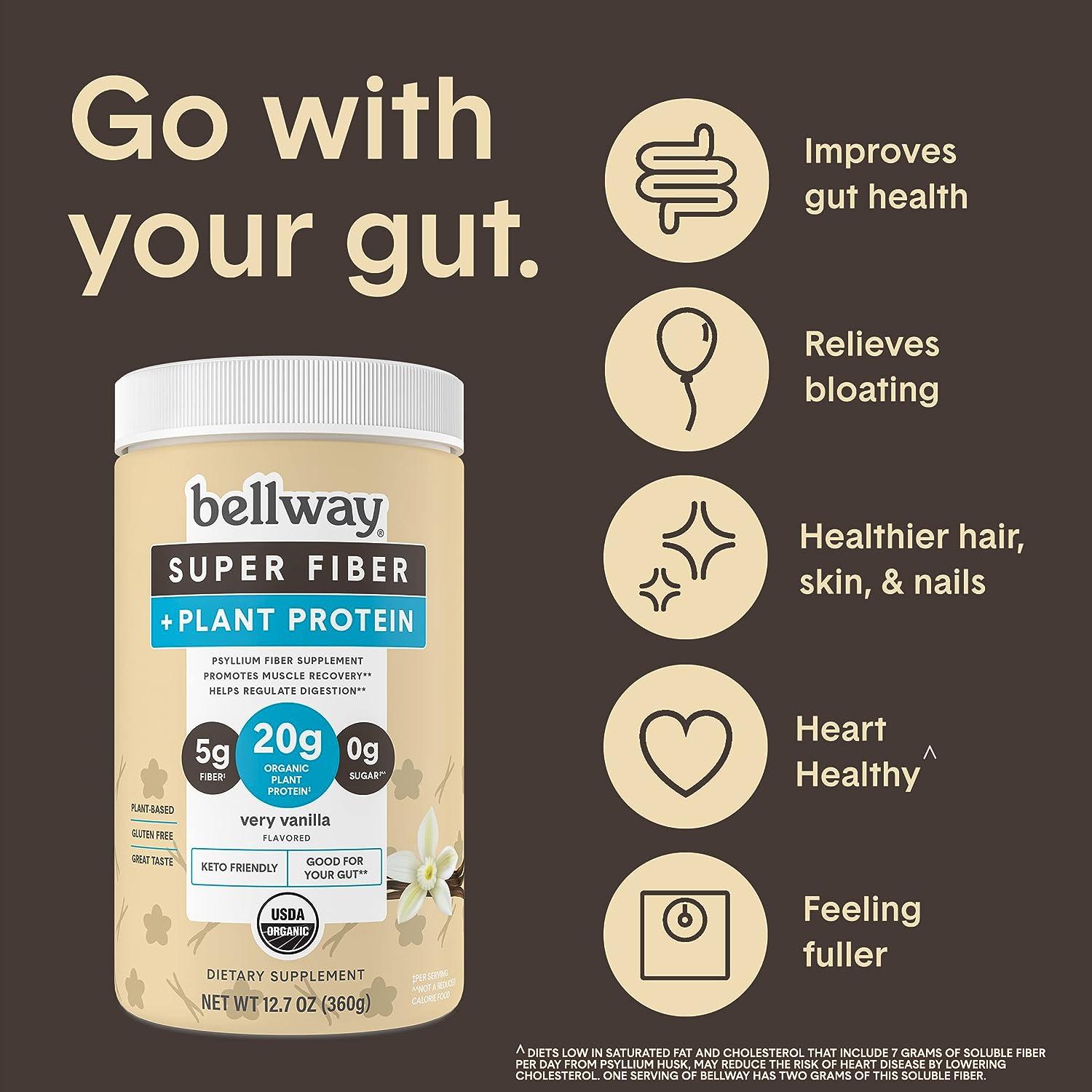 Organic Bellway Fiber Super Powder with 20g Plant Protein - Very ...