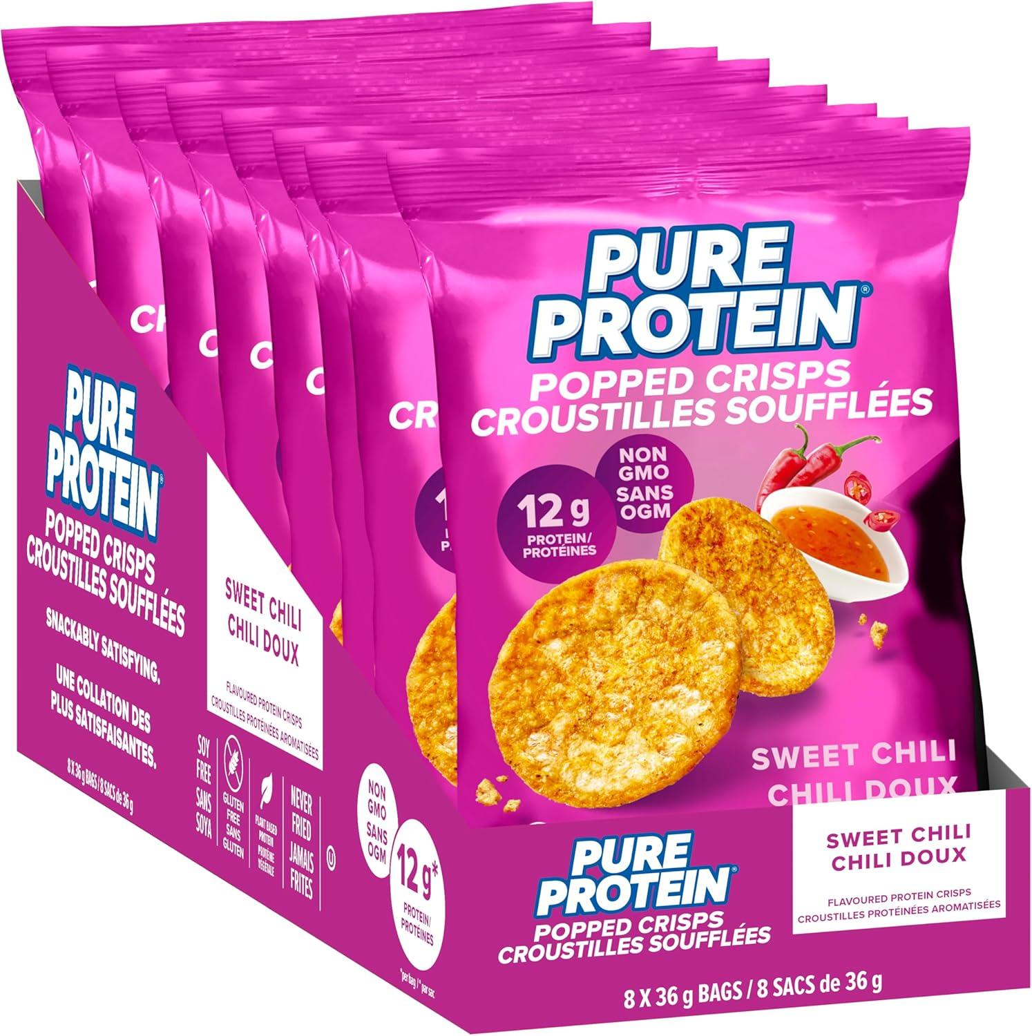 Pure Protein Popped Crisps Sweet Chili High Protein Snack 12 g Protein ...