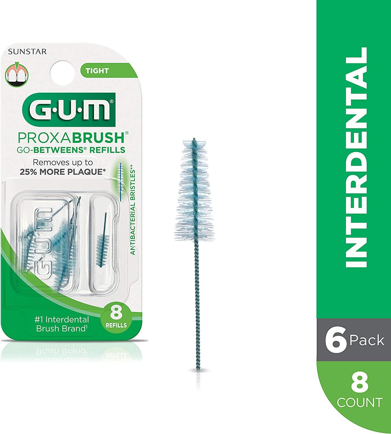 GUM Proxabrush Go-Betweens Interdental Brush Refills Tight - 48 Count ...