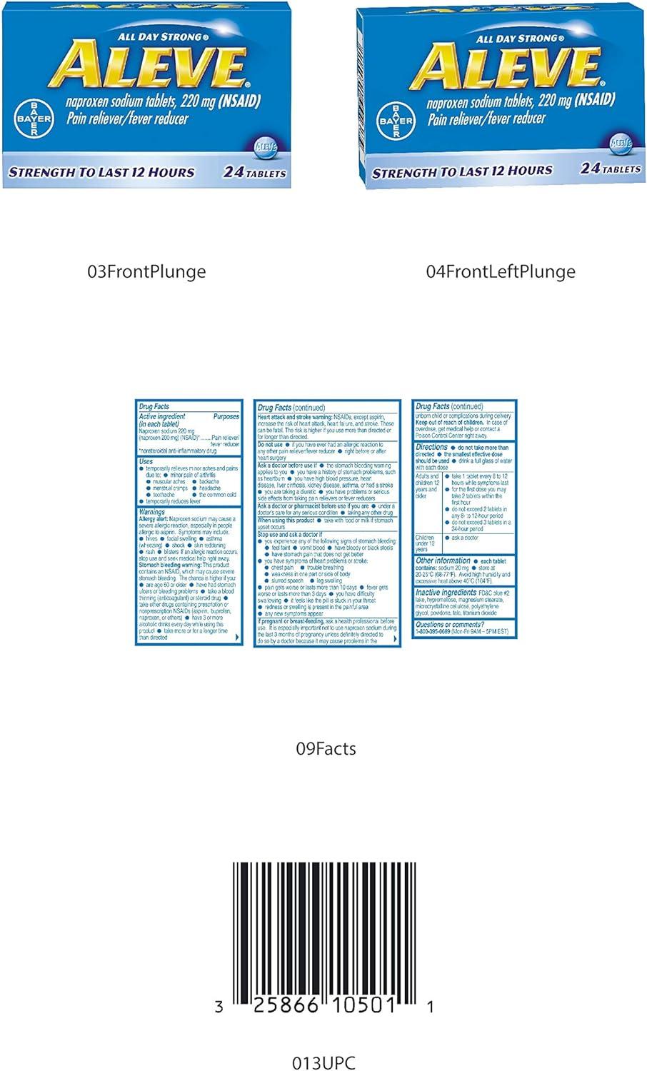 Aleve Caplets 24-Count x 2 - Fast Pain Relief Tablets