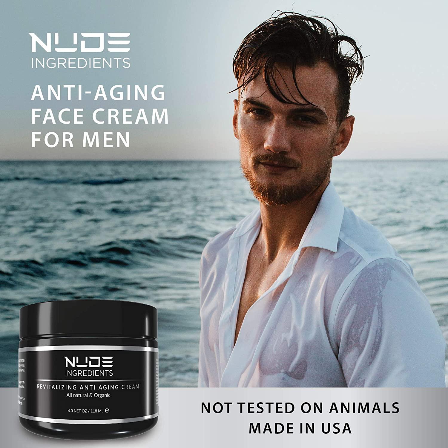 Nude Ingredients Men's Anti-Aging Face Cream - Day & Night Moisturizer ...