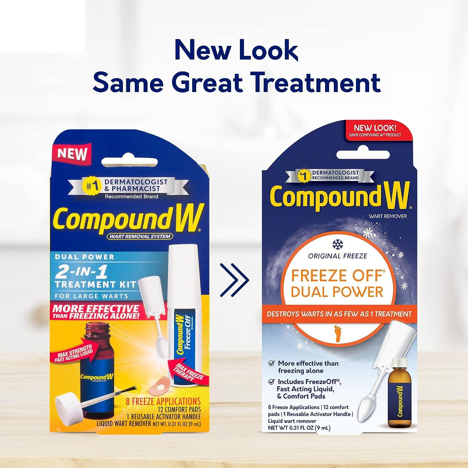 Compound W Dual Power Large Wart Remover - 8 Freeze Applications & 12 ...