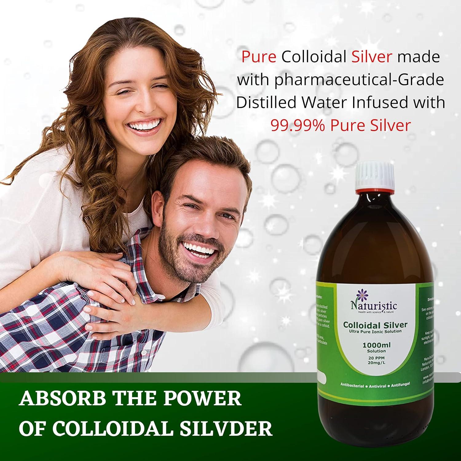 Naturistic Health Premium Colloidal Silver Water 20 PPM 1000ml - Small ...