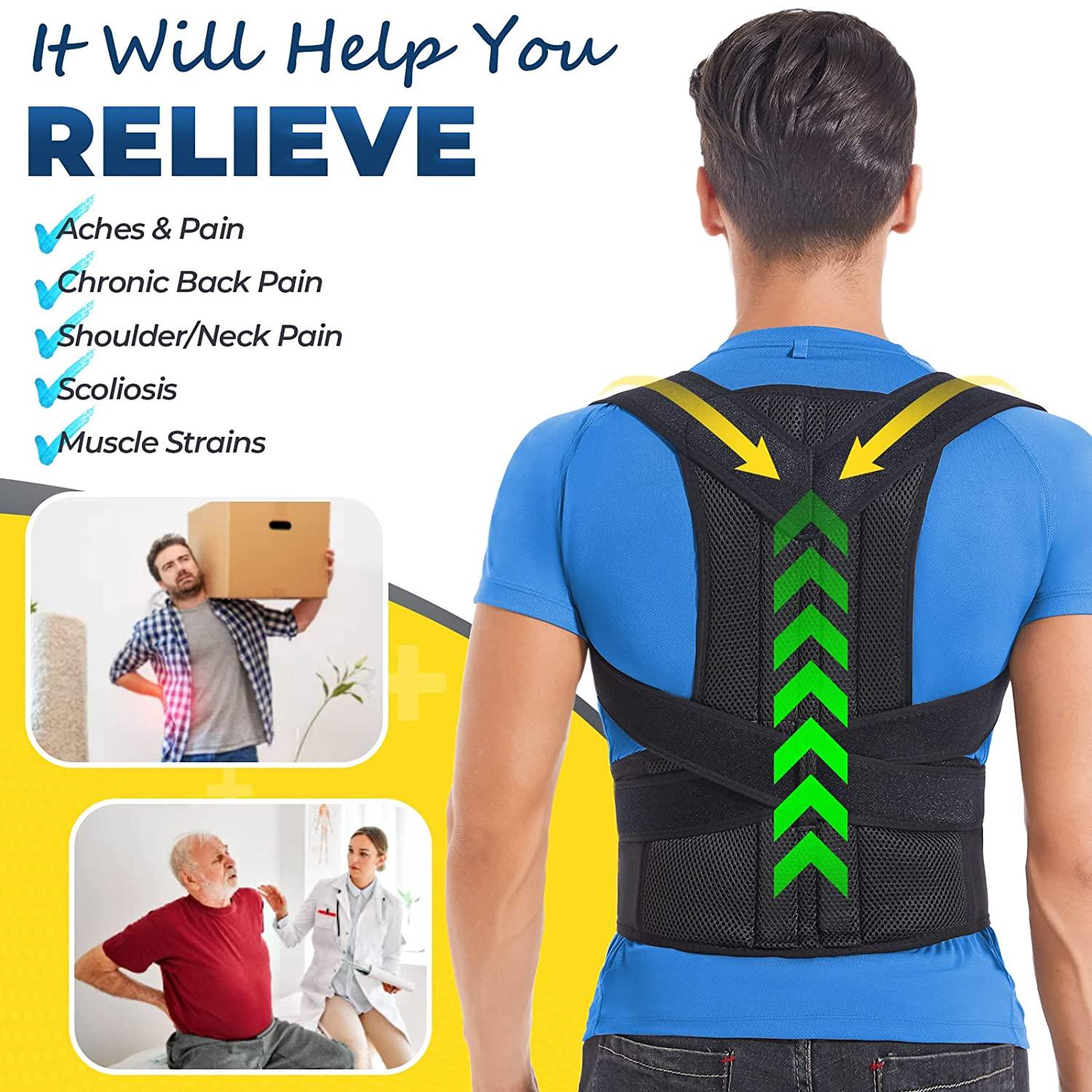Adjustable Back Brace Posture Corrector for Men and Women - Upper and ...