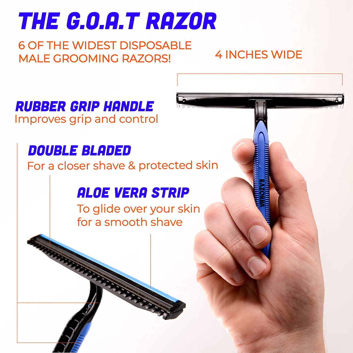 Razorba GOAT Wide Body Shaver for Men (6 Pack) - Skin Sensitive ...