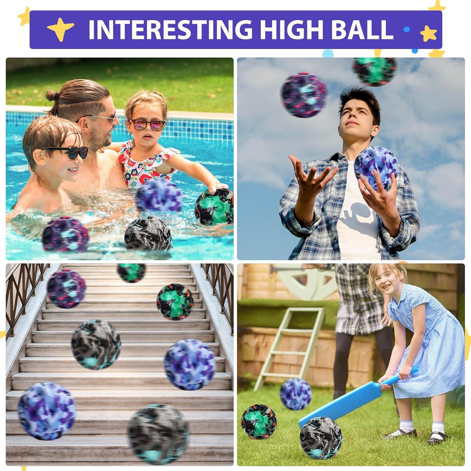 Waimxdao 4-Pack Astro Jump Balls - 7cm High Jump Rubber Bouncing Balls ...