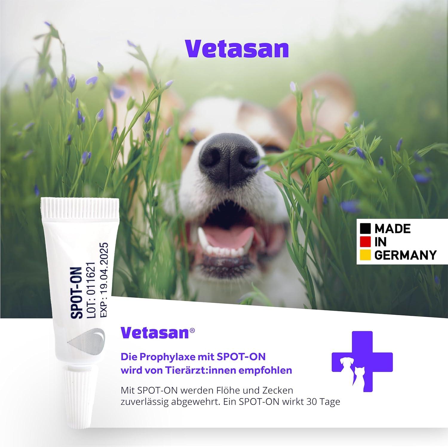 Vetasan Spot-On for Dogs 20-30kg (L) | Effective Flea & Tick Protection ...