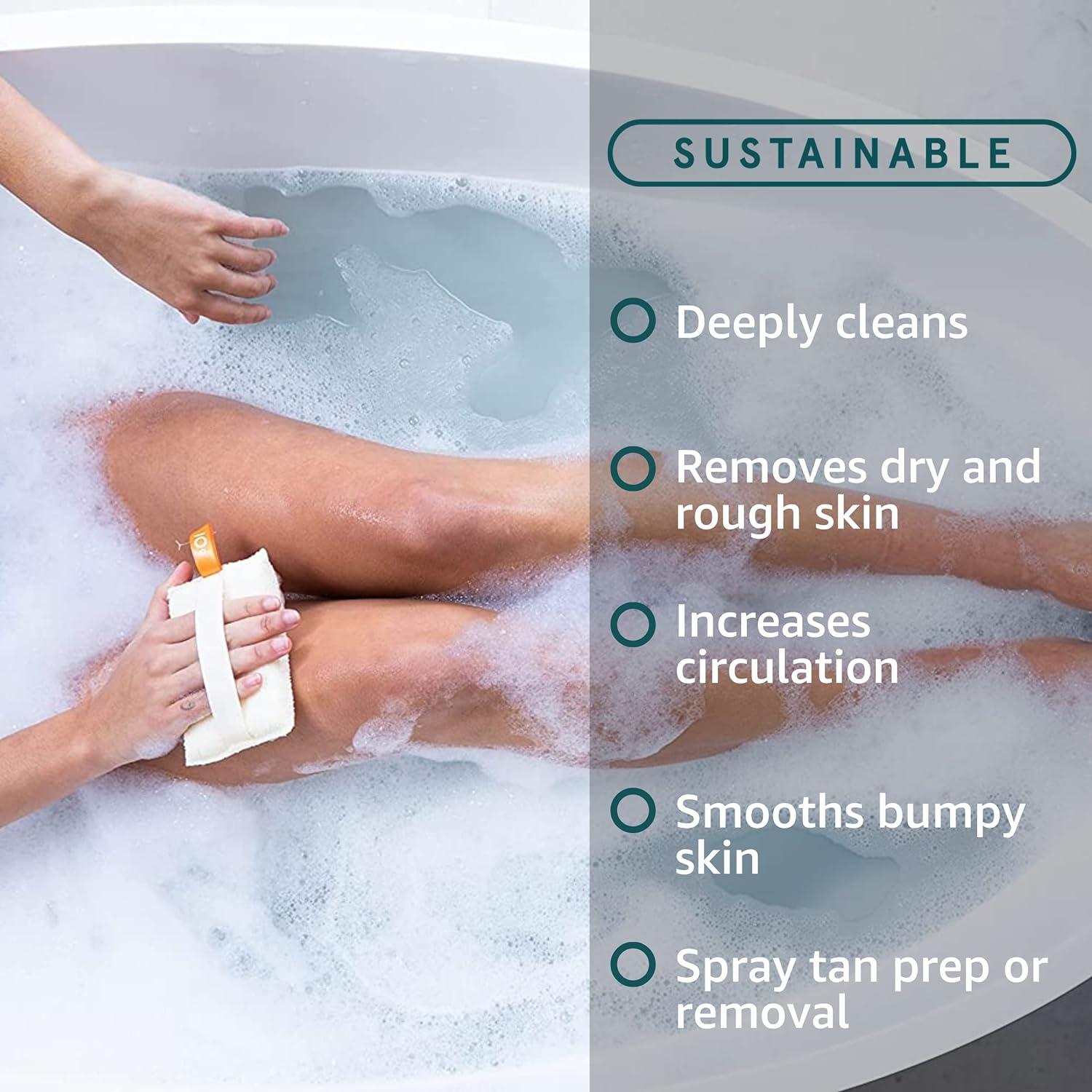 Cleanlogic Organic Cotton Exfoliating Body Scrubber - 3 Pack Reusable ...