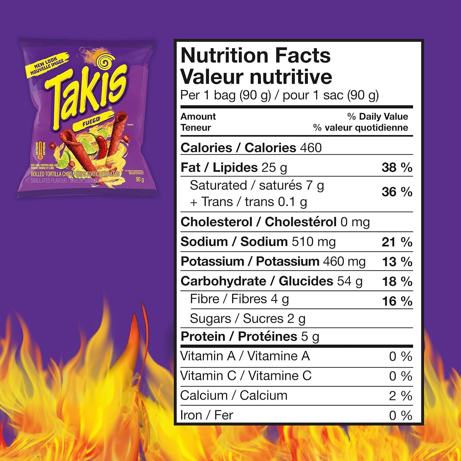 Takis Fuego Spicy Chili Pepper And Lime Rolled Tortilla Chips - Crunchy ...