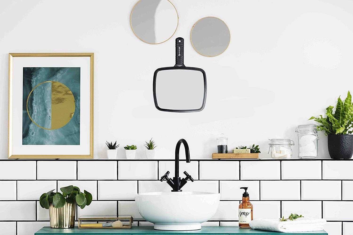 Extra Large Handheld Mirror for Shaving & Haircuts - HYOUJIN Portable ...