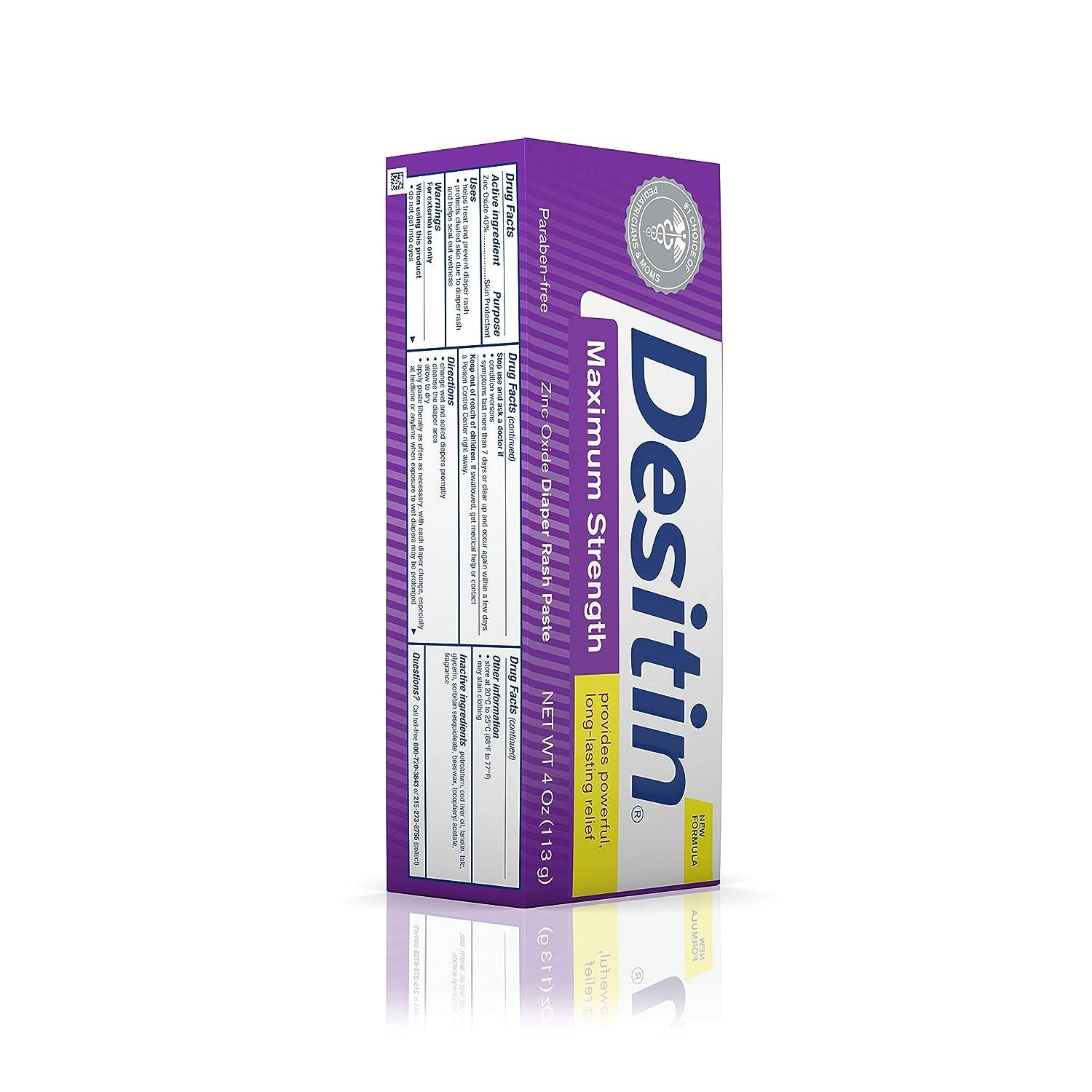 Desitin Maximum Strength Baby Diaper Rash Cream 4 Oz - 40% Zinc Oxide ...