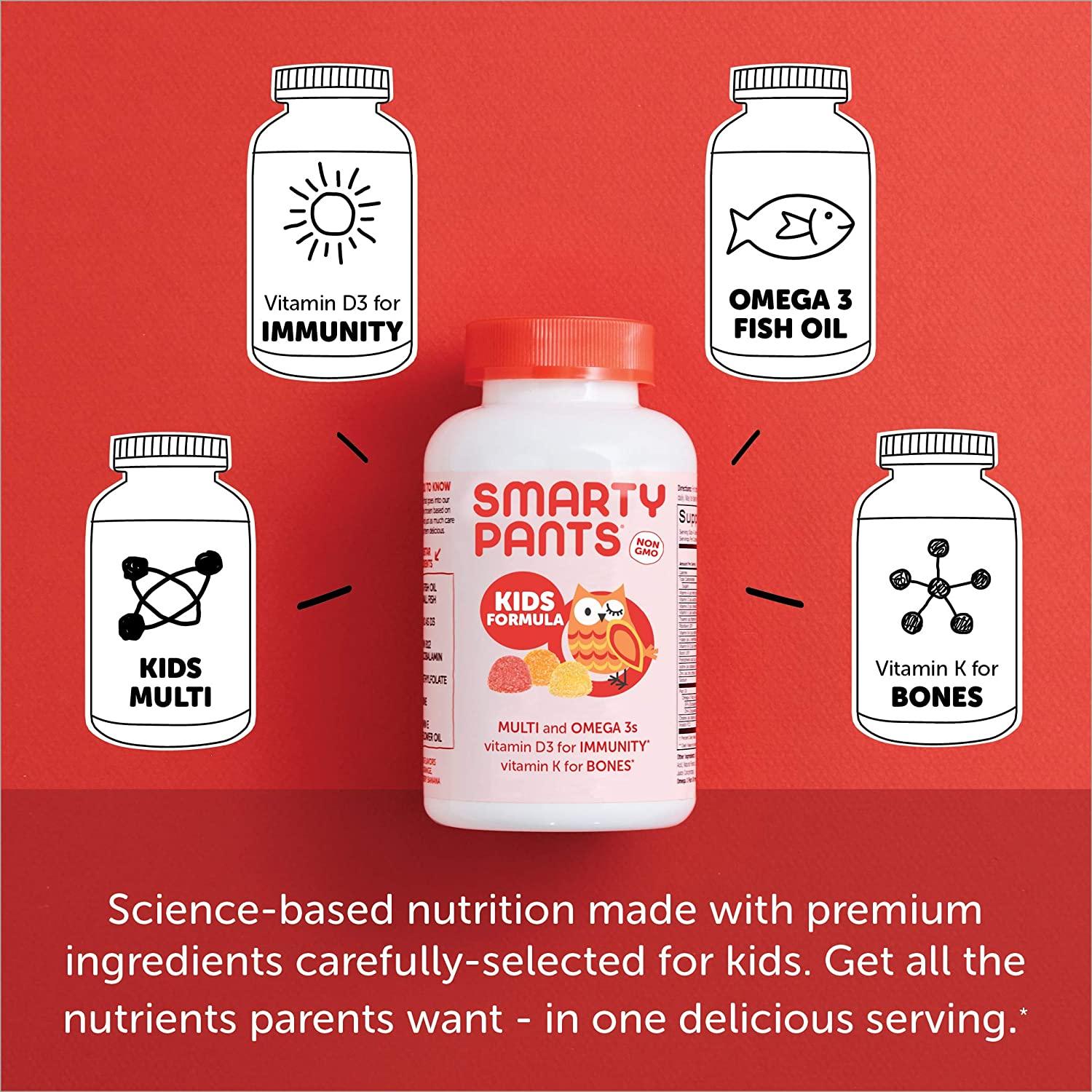 SmartyPants Kids Gummy Multivitamins - Vitamin C, D3, Zinc & Omega-3 ...