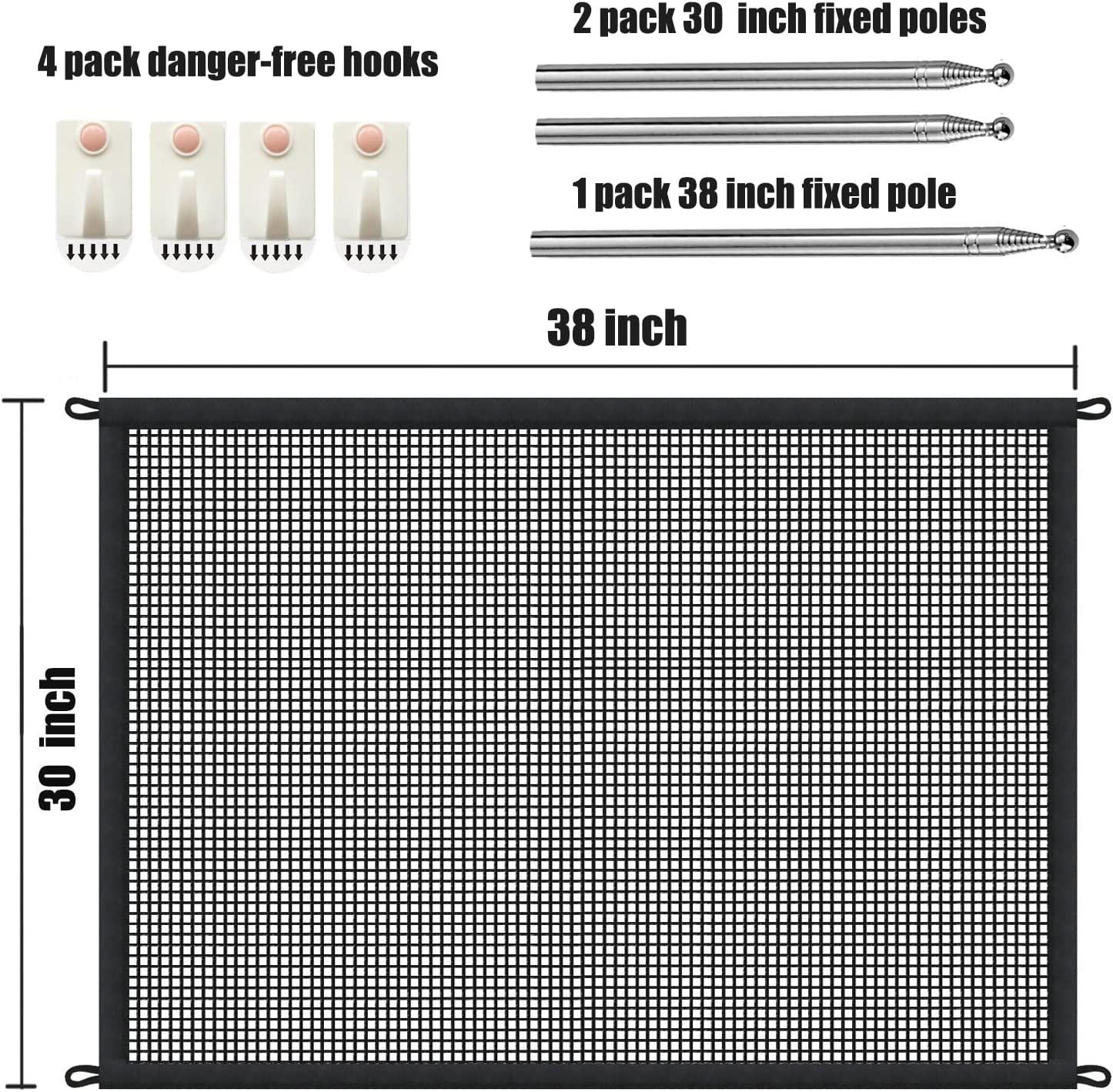 Magic Mesh Dog Gate for Stairs & Doorways | 30 Tall 38 Wide | Stainless ...