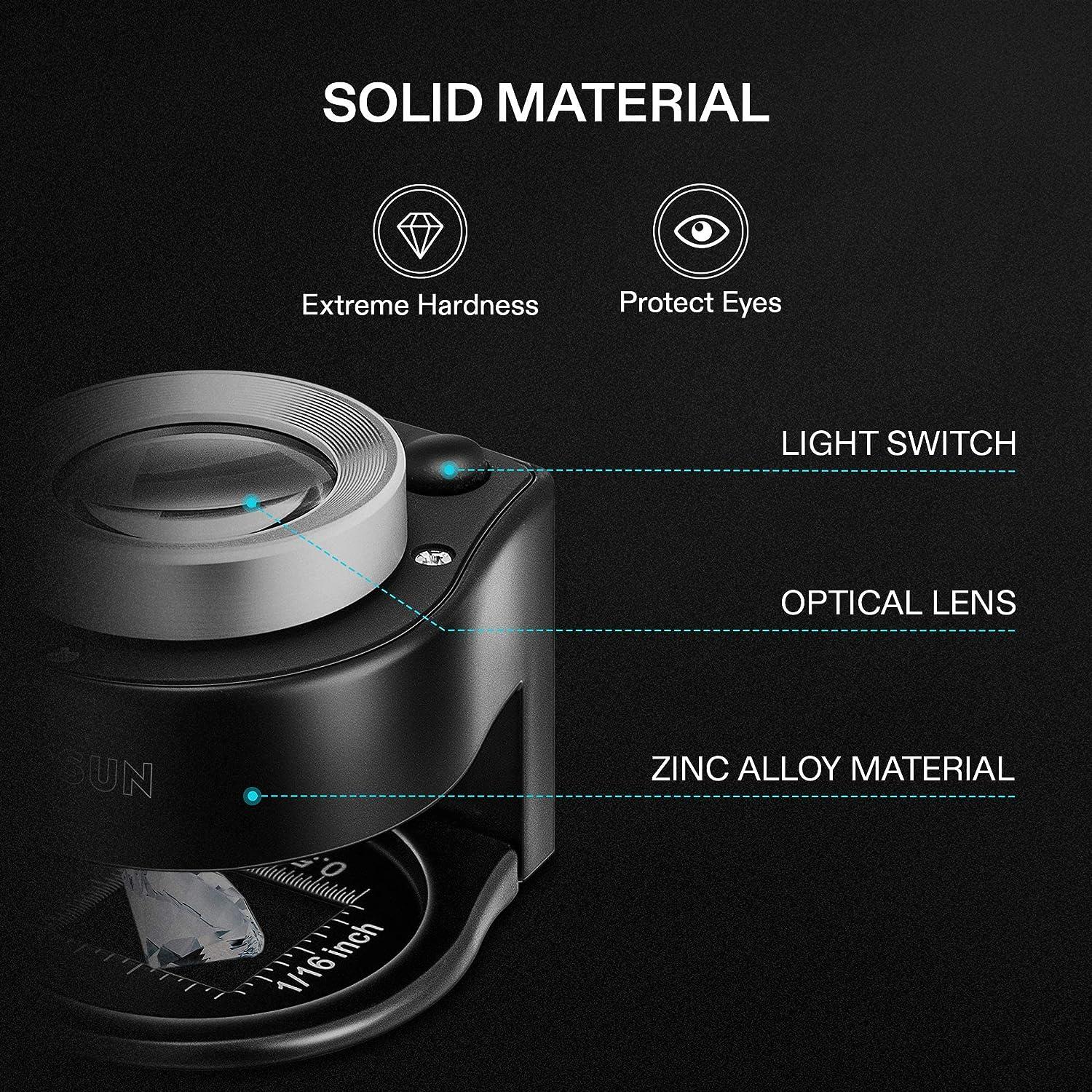 VIVOSUN 30X Rechargeable Loupe Magnifier with LED and UV Light ...