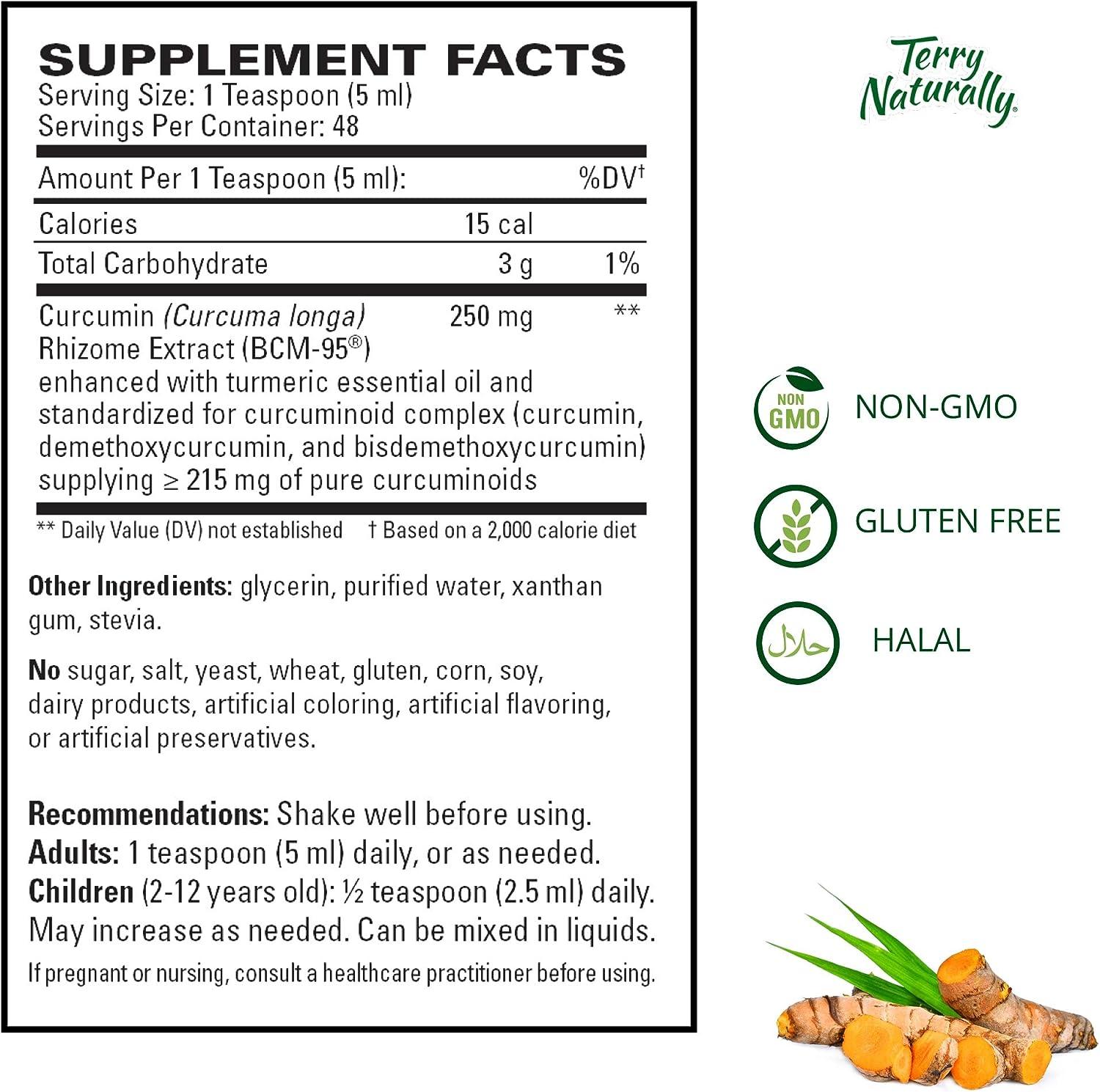 Terry Naturally CuraMed Syrup - 250mg BCM-95 Curcumin - Supports ...