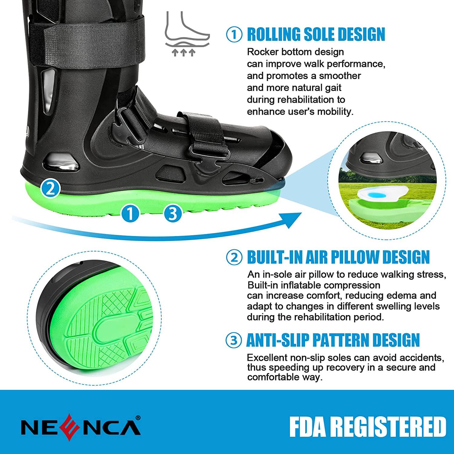 NEENCA Medical Inflatable Air Cam Walker Boot for Ankle Pain Recovery ...