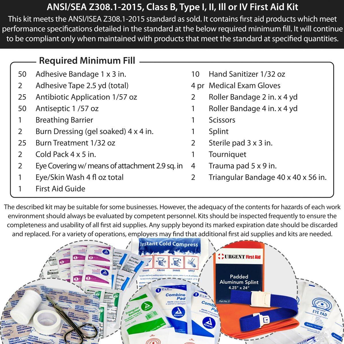 OSHA & ANSI 50 Person First Aid Kit Refill/Upgrade - 196 Pieces, Class ...