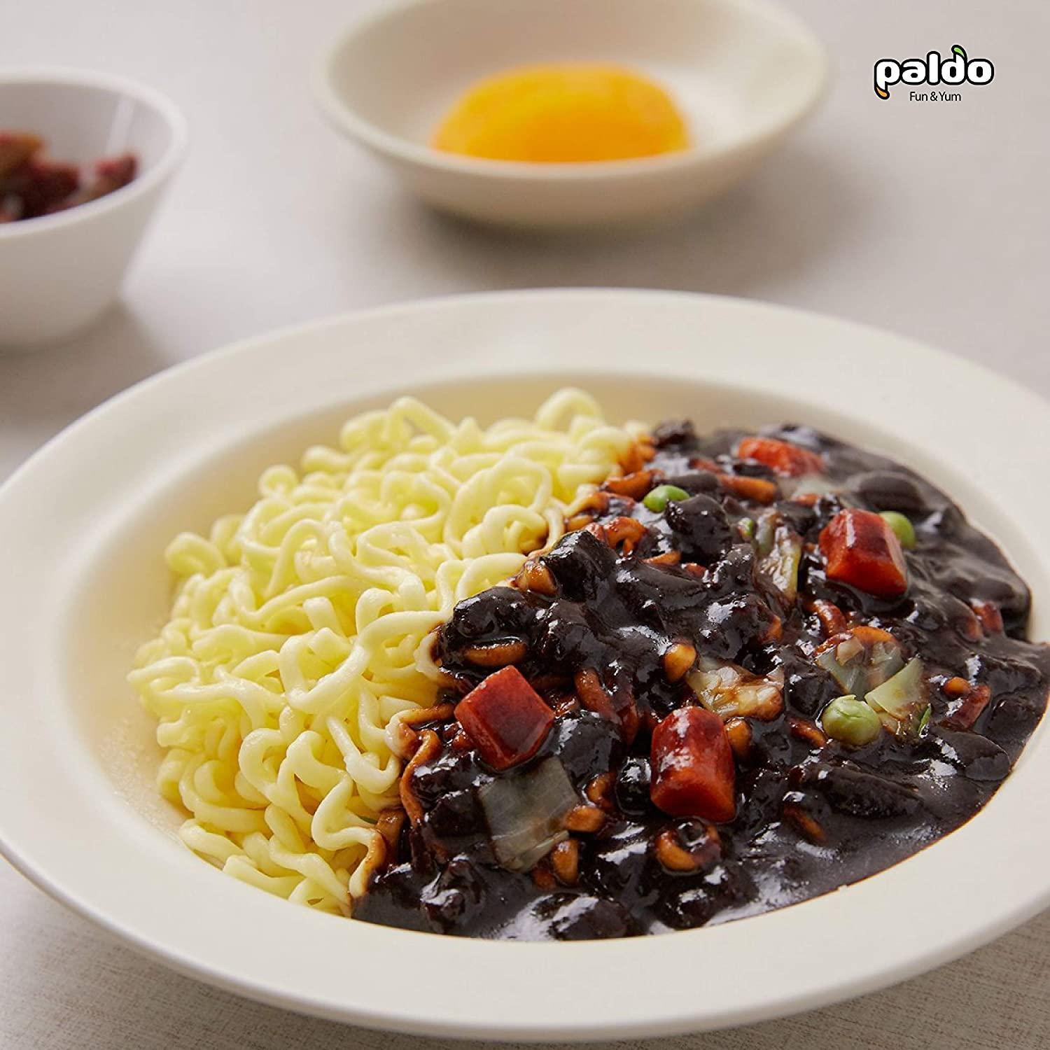 Paldo Ilpoom Jjajangmen Noodles - 4 Pack | Traditional Korean Ramen with Black Bean Sauce ...