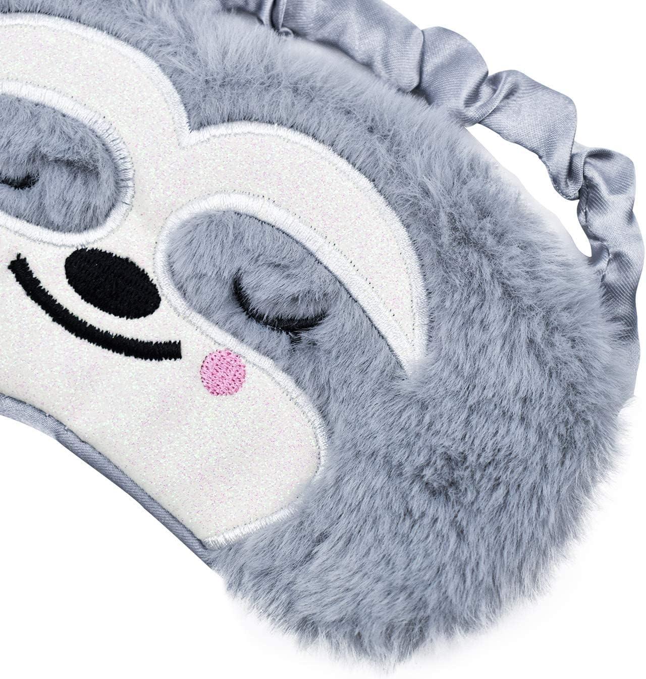 ULIFEMALL Cute Sloth Sleeping Mask - Soft Plush Blindfold for Kids ...