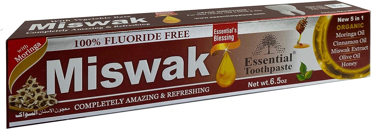 Organic Miswak Herbal Whitening Toothpaste - Pack of 6, with Moringa ...