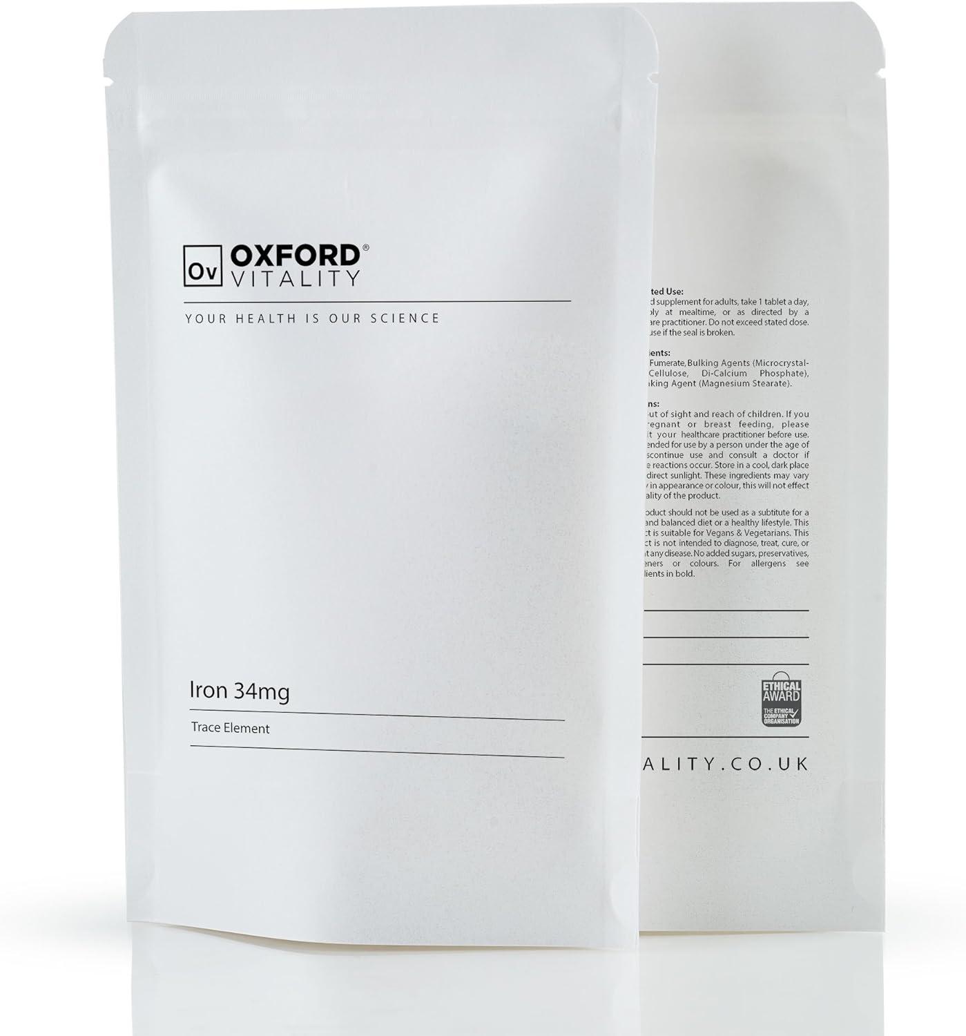 Iron Tablets 34mg for Blood Health and Anemia | High Strength Formula ...