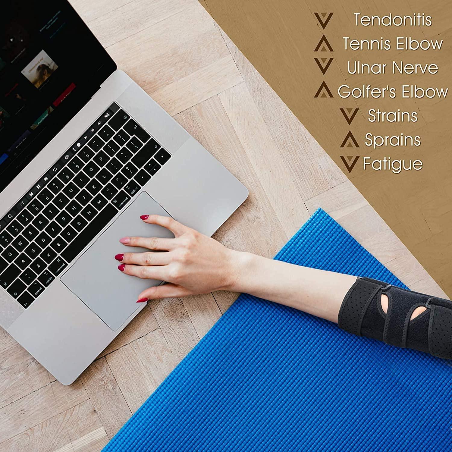 LiberShine Adjustable Neoprene Elbow Brace for Tendonitis Relief ...